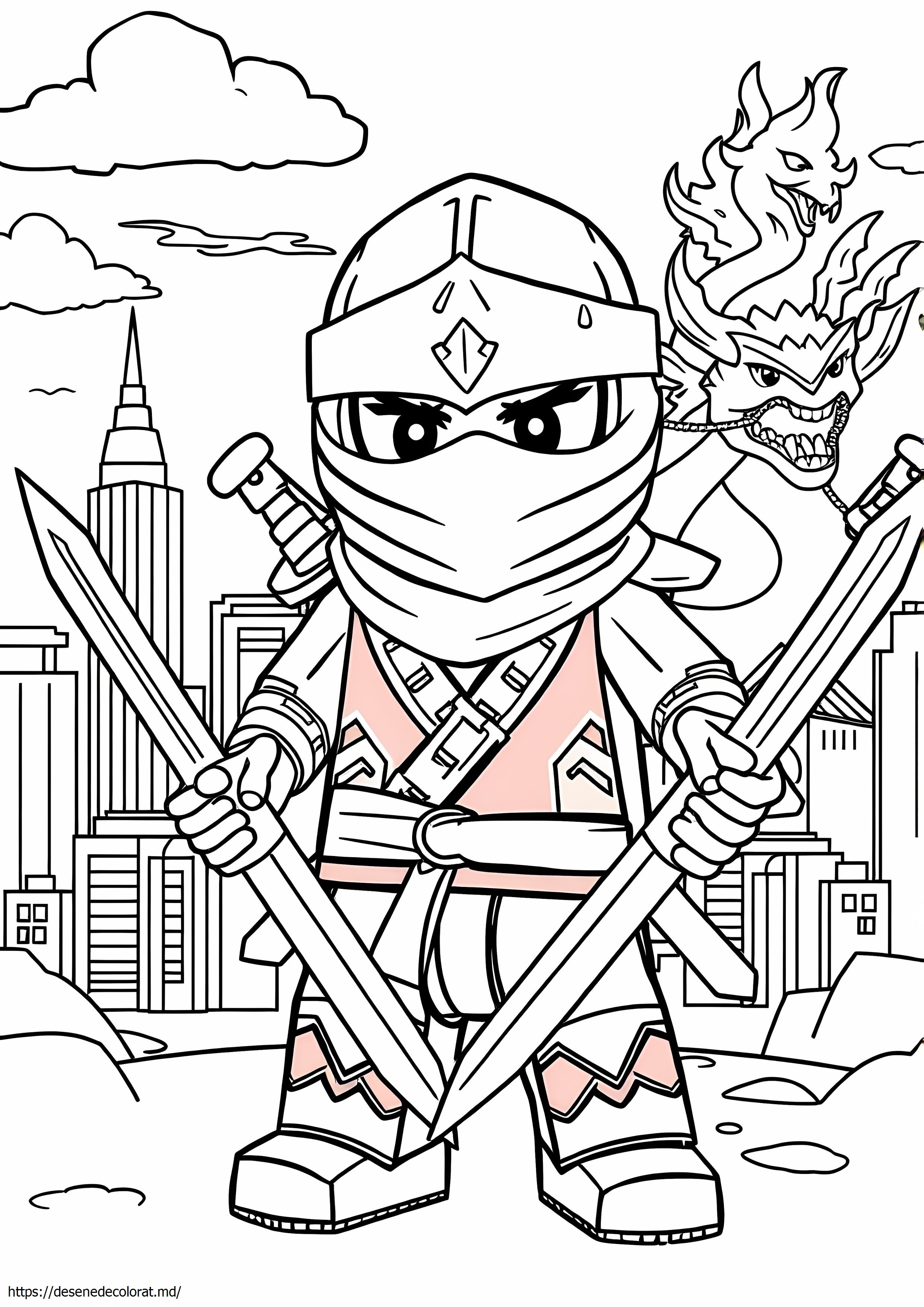 Kai ninjago desen de colorat