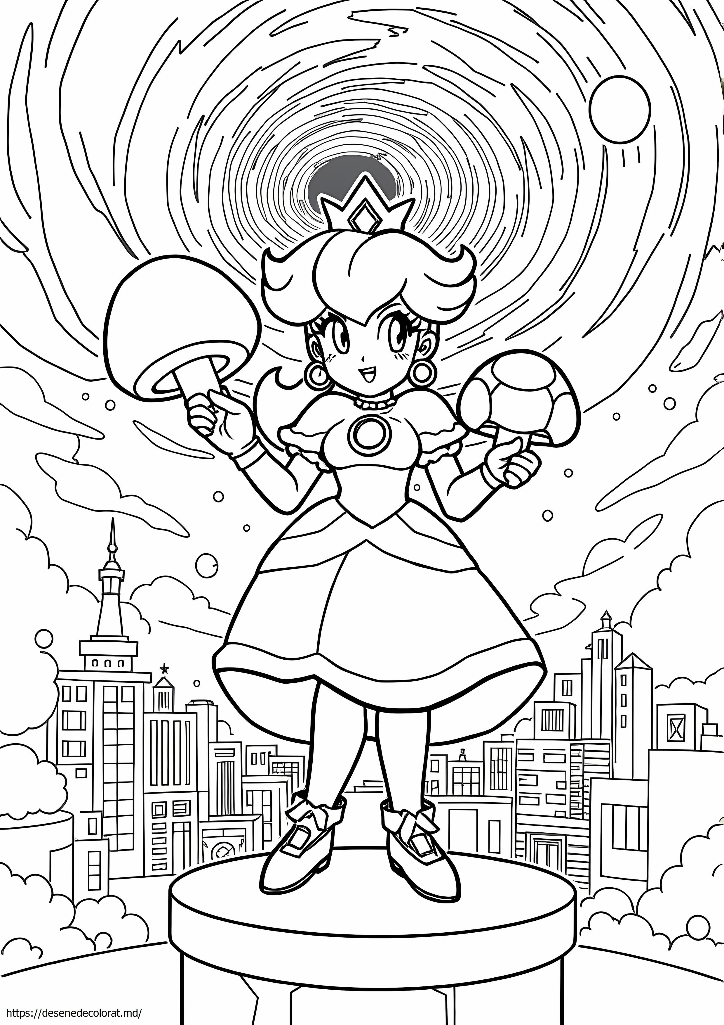 Super smash bros princess peach desen de colorat