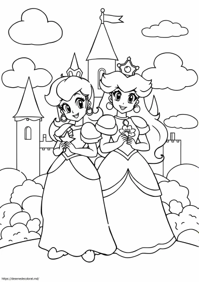 Rosalina princess peach desen de colorat