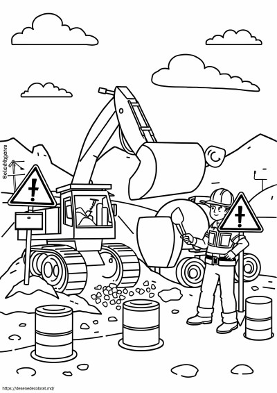 Constructii de colorat - Desene, fise si imagini de Constructii de colorat