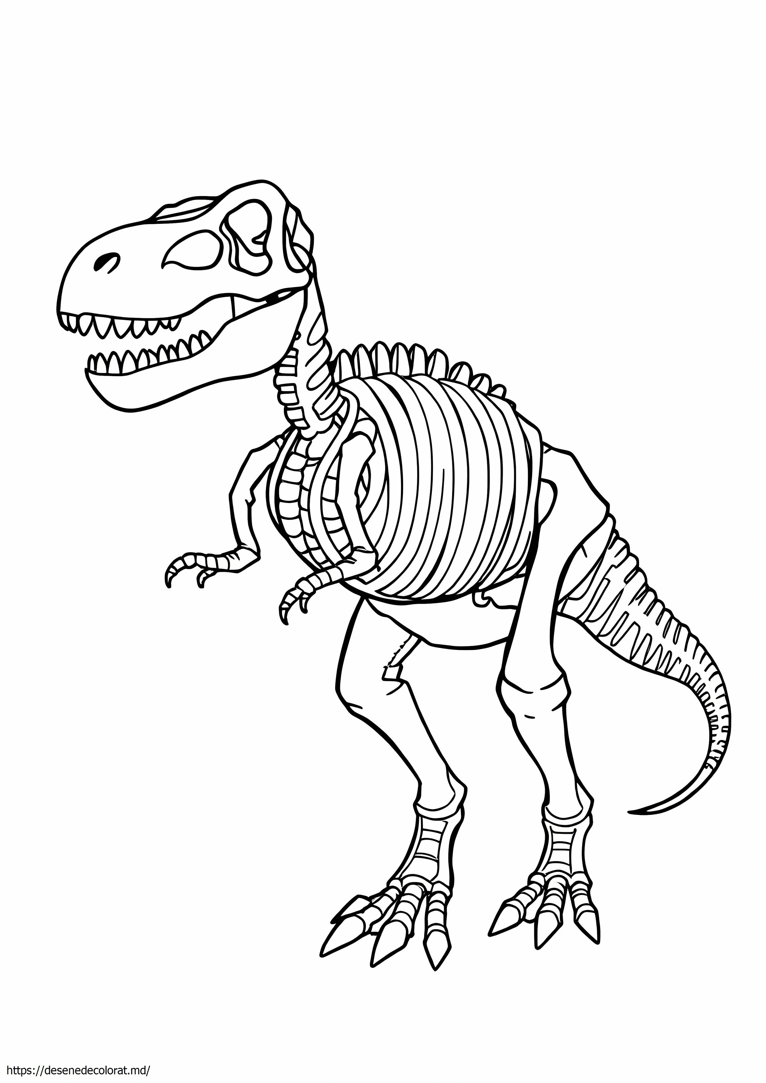 Scheletul t rex desen de colorat