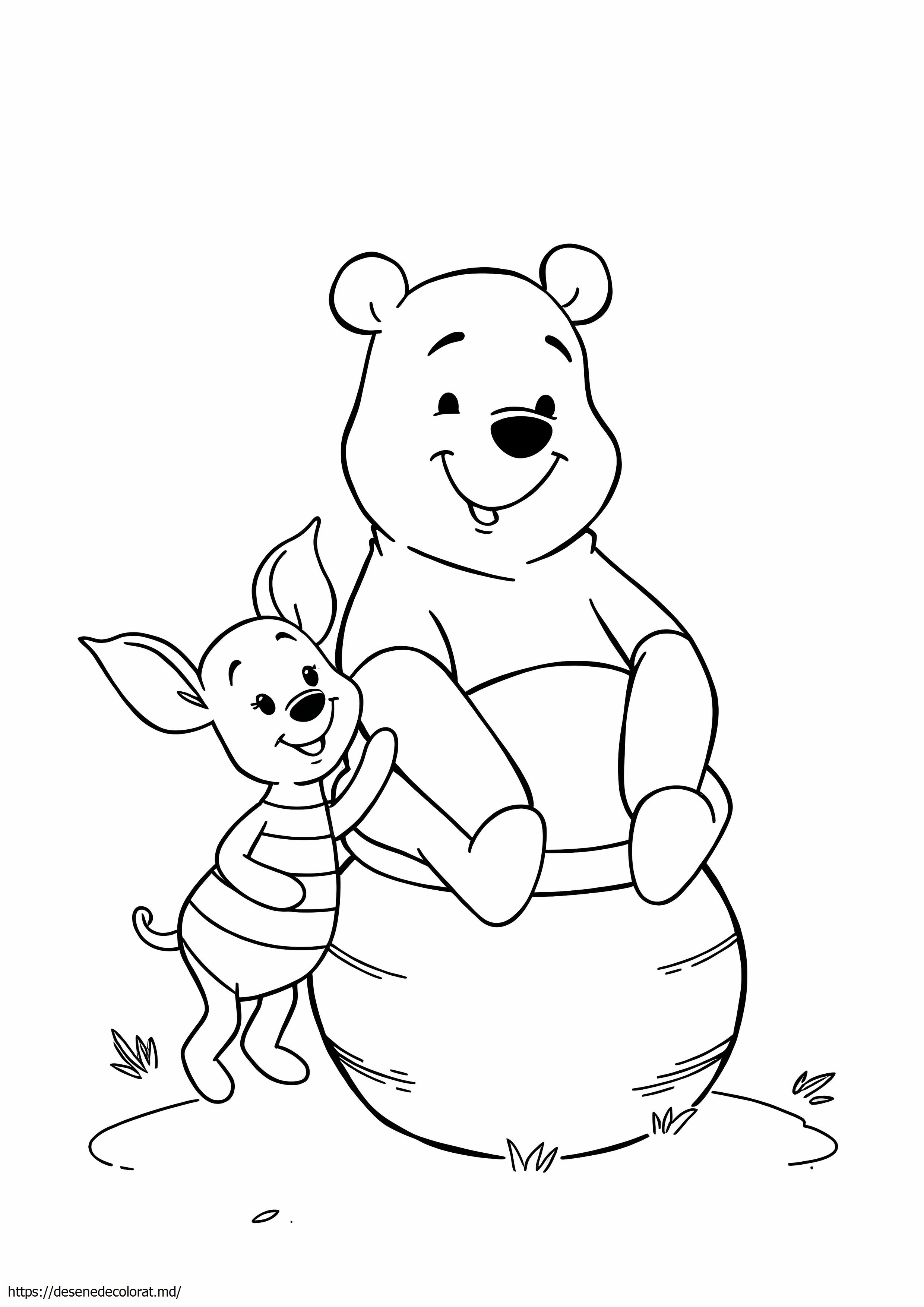 Winnie the pooh și purcelul desen de colorat