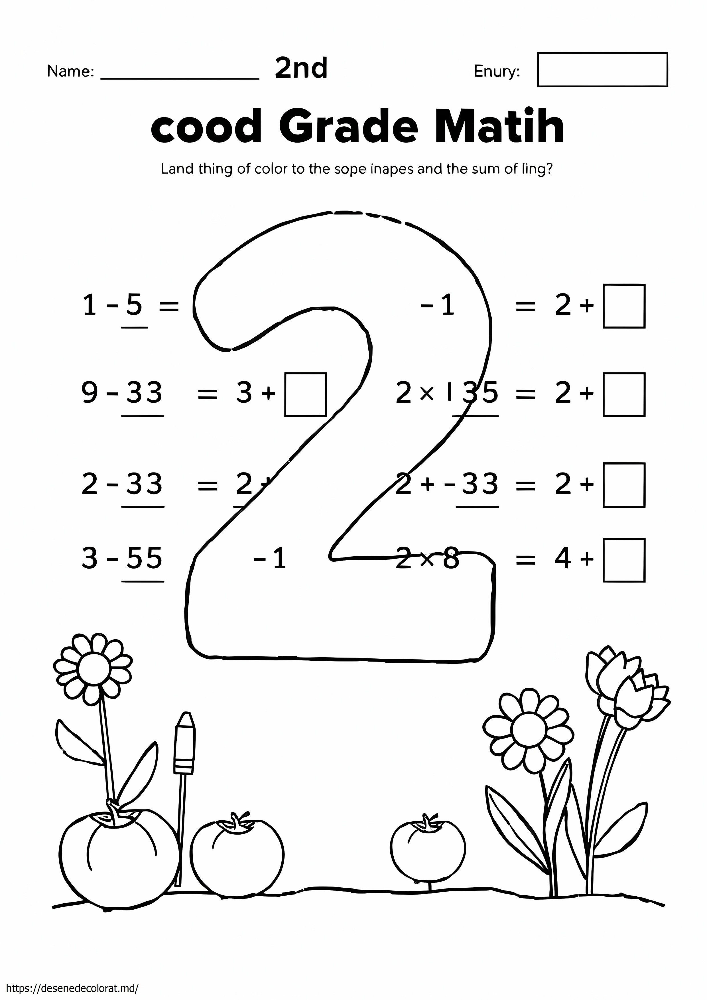 Matematica clasa a II-a desen de colorat