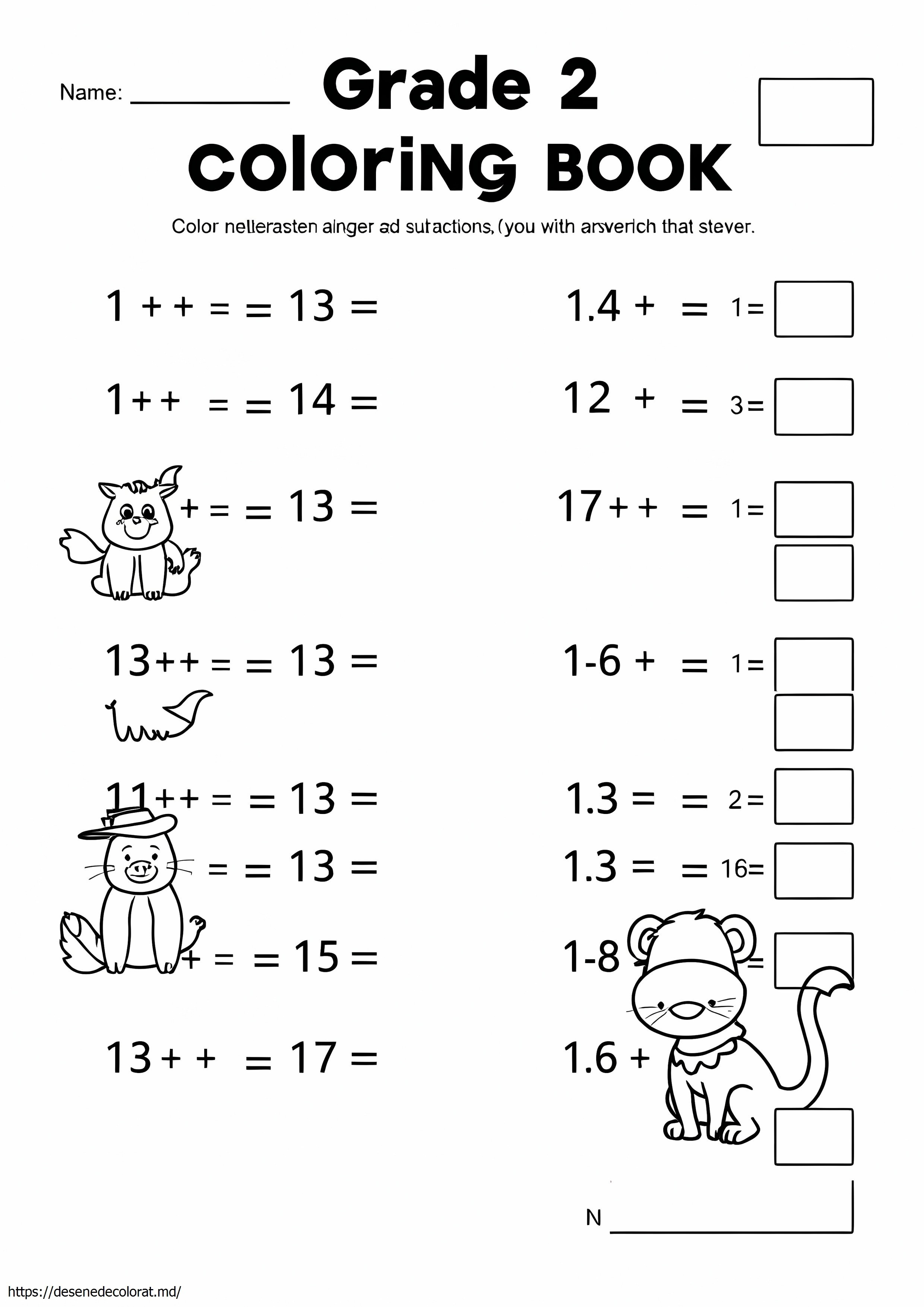 Matematica clasa a 2-a desen de colorat