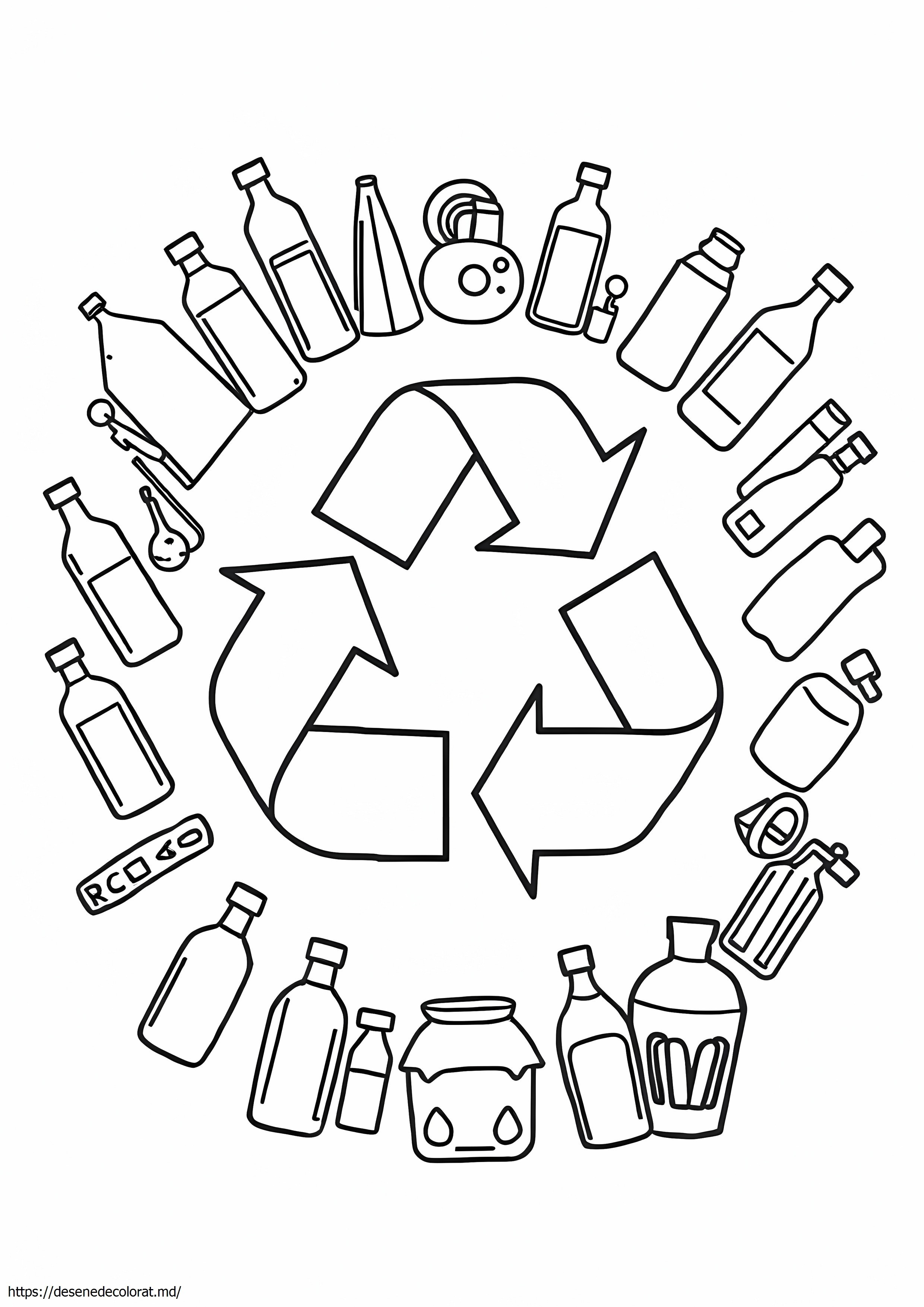 Simbol de reciclare desen de colorat