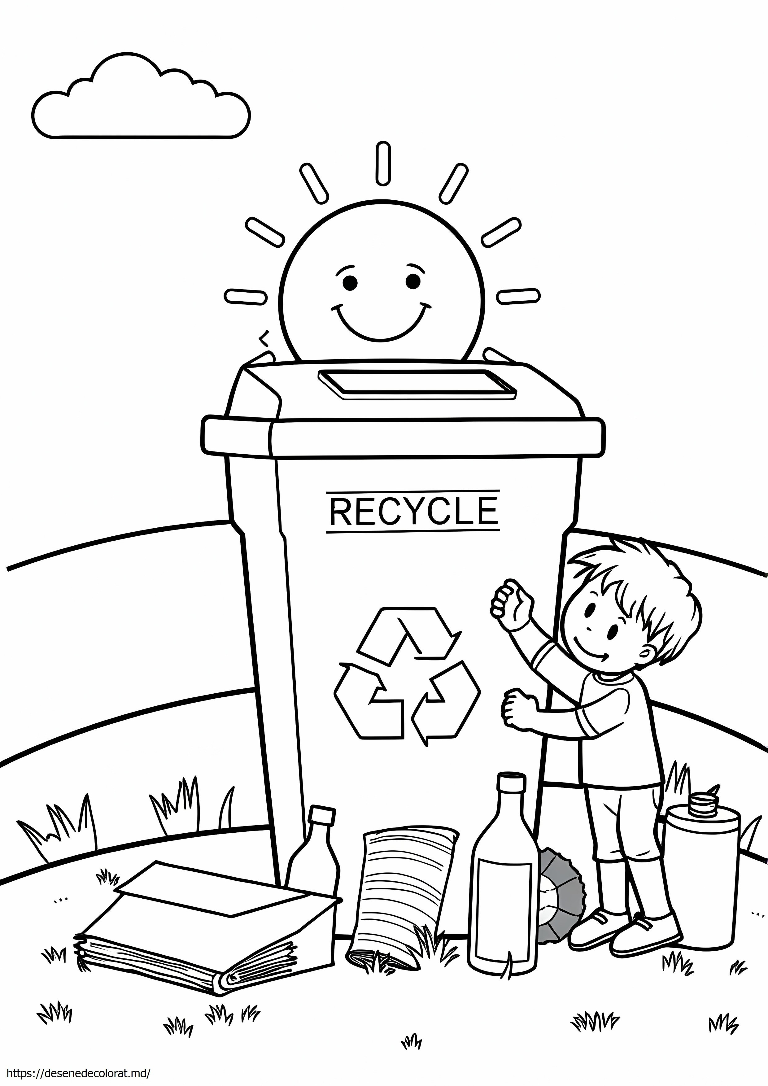 Reciclare desen de colorat