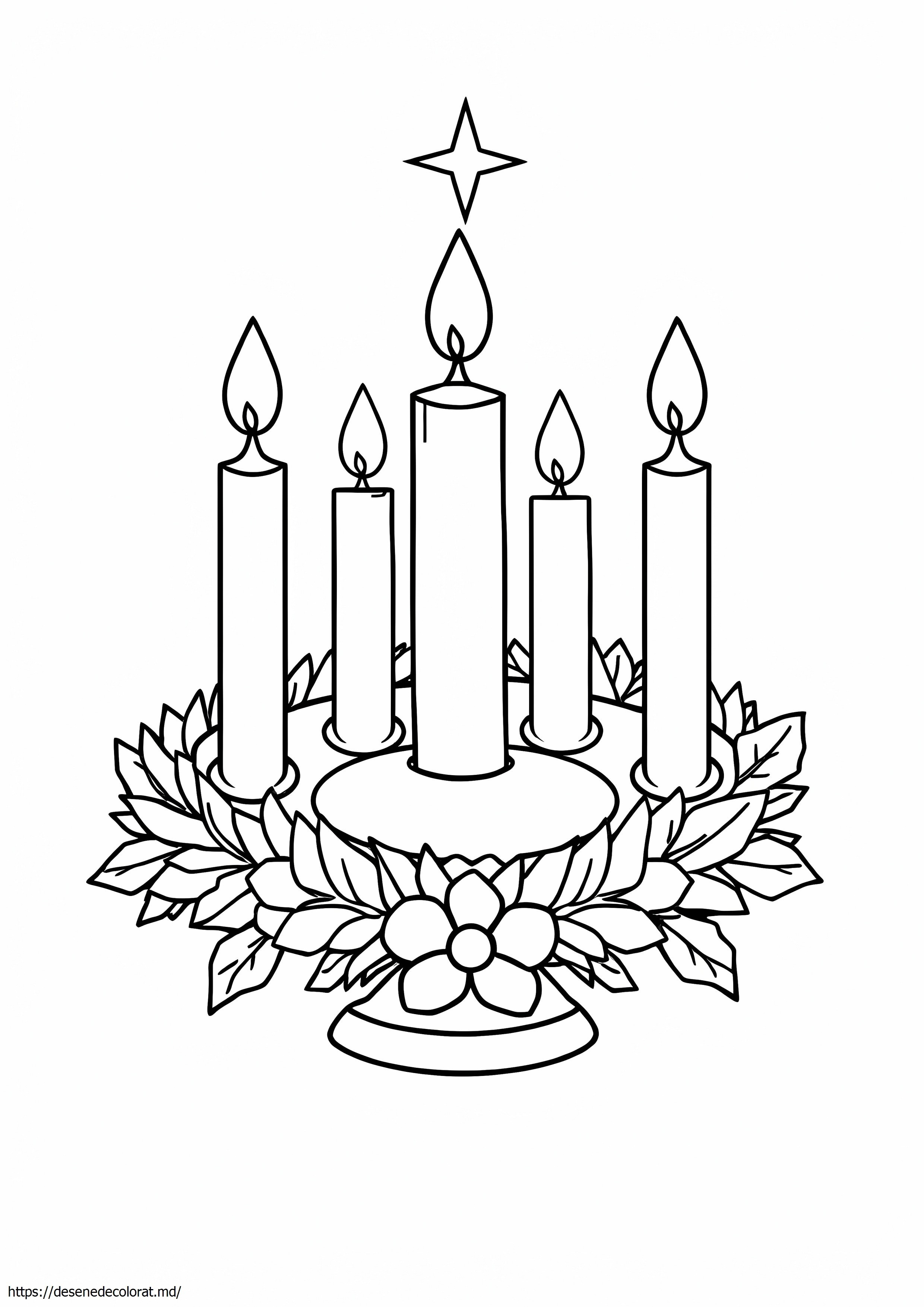 Coroana de advent catolica desen de colorat