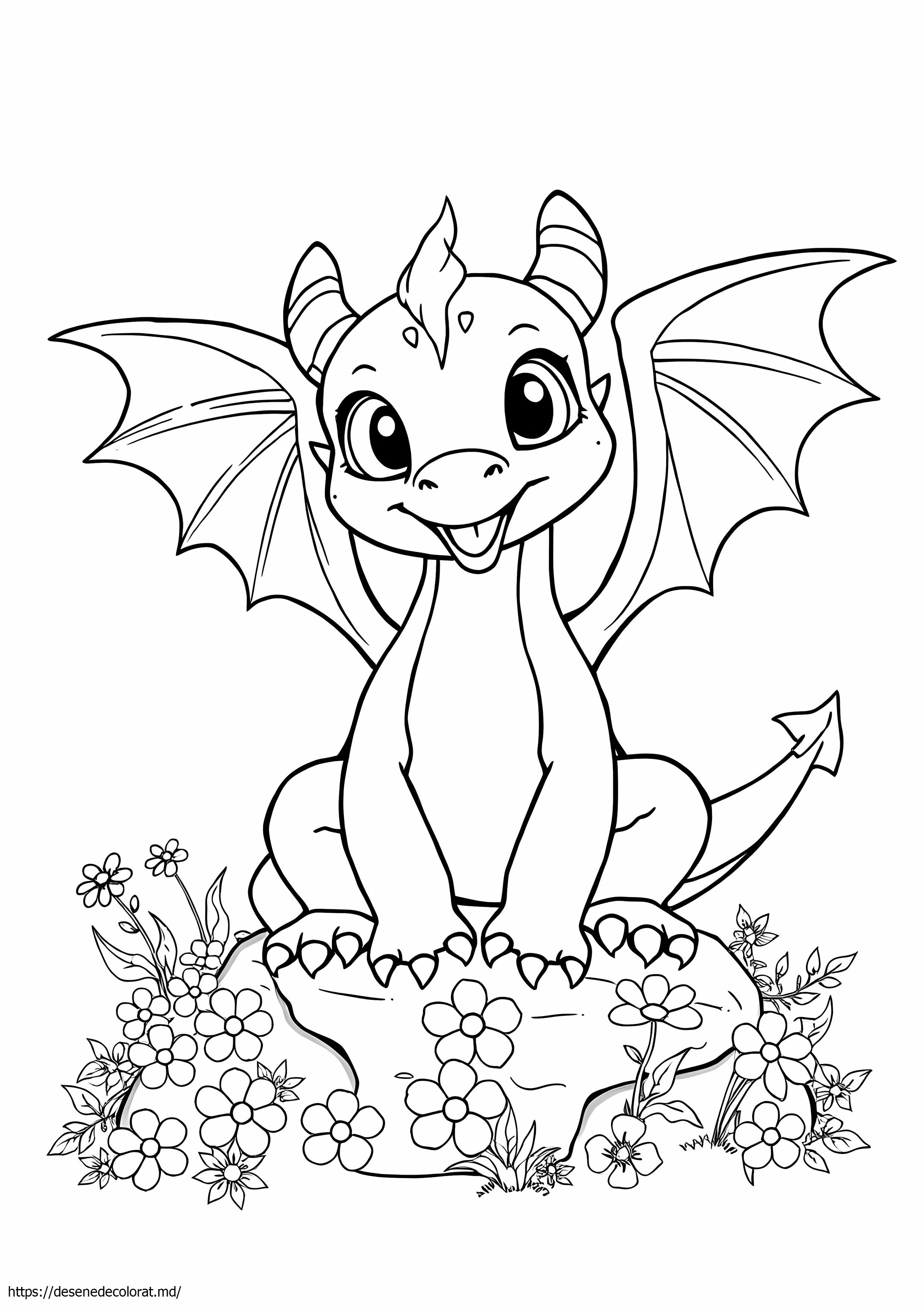 Dragon de furie ușoară desen de colorat