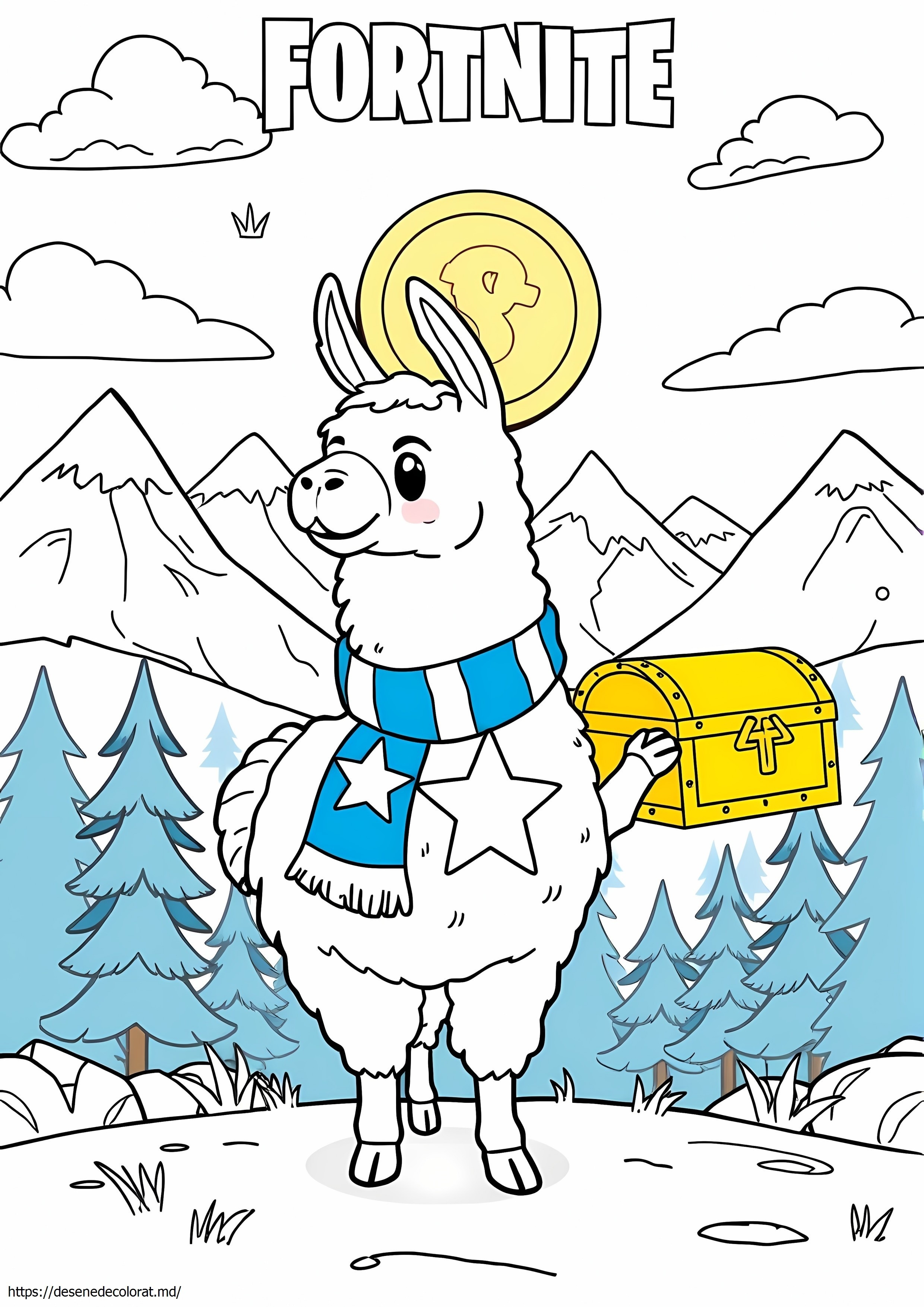 Fortnite lama desen de colorat