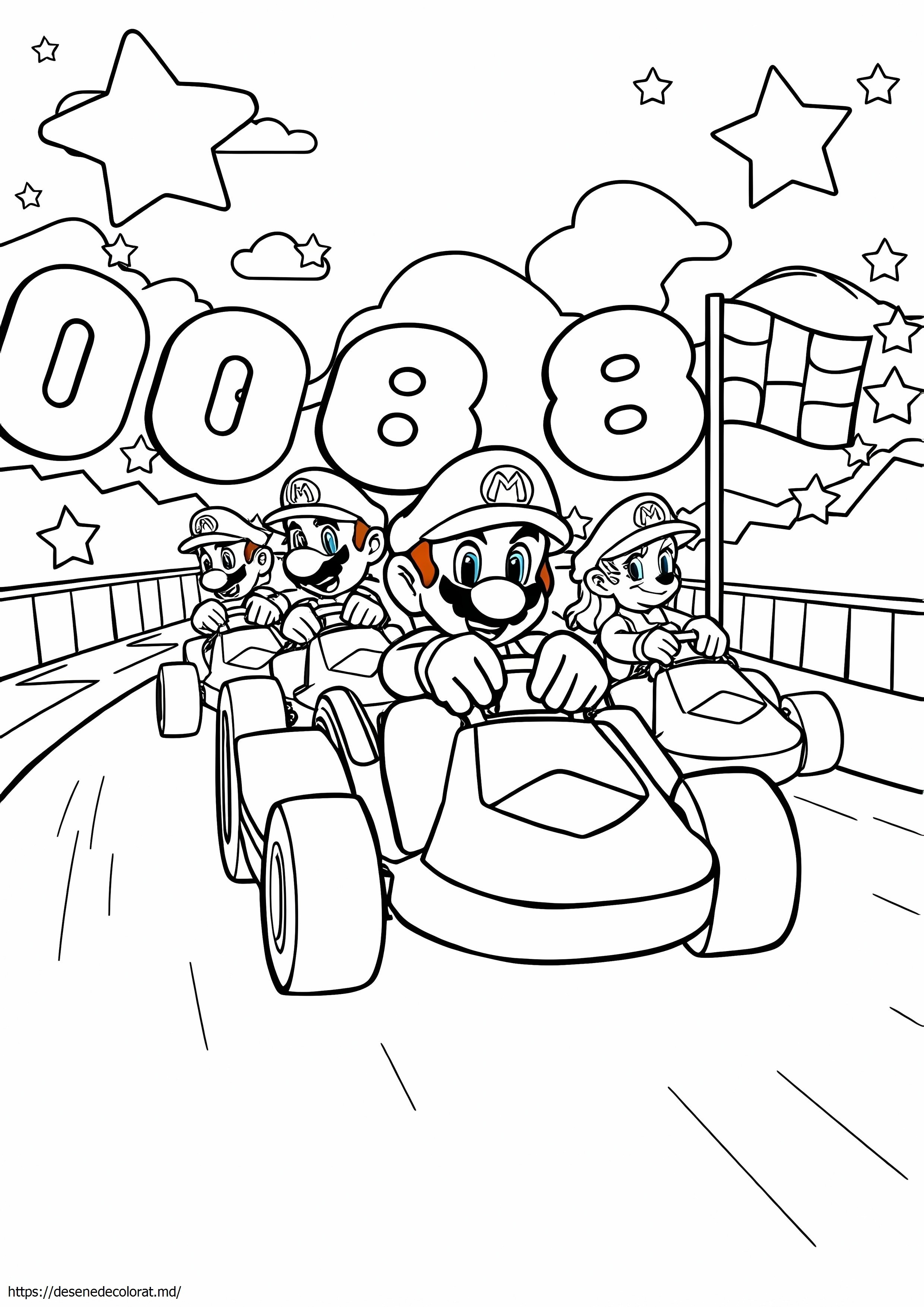 Mario kart desen de colorat