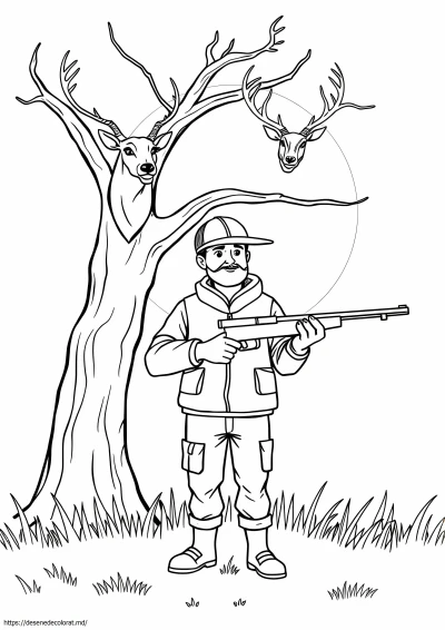 Vânătoare de colorat - Desene, fise si imagini de Vânătoare de colorat