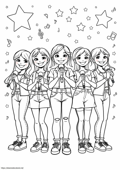 K-pop de colorat - Desene, fise si imagini de K-pop de colorat
