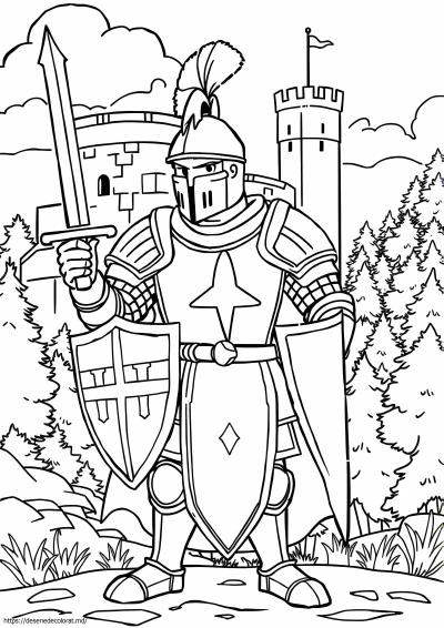 Cavaler de colorat - Desene, fise si imagini de Cavaler de colorat