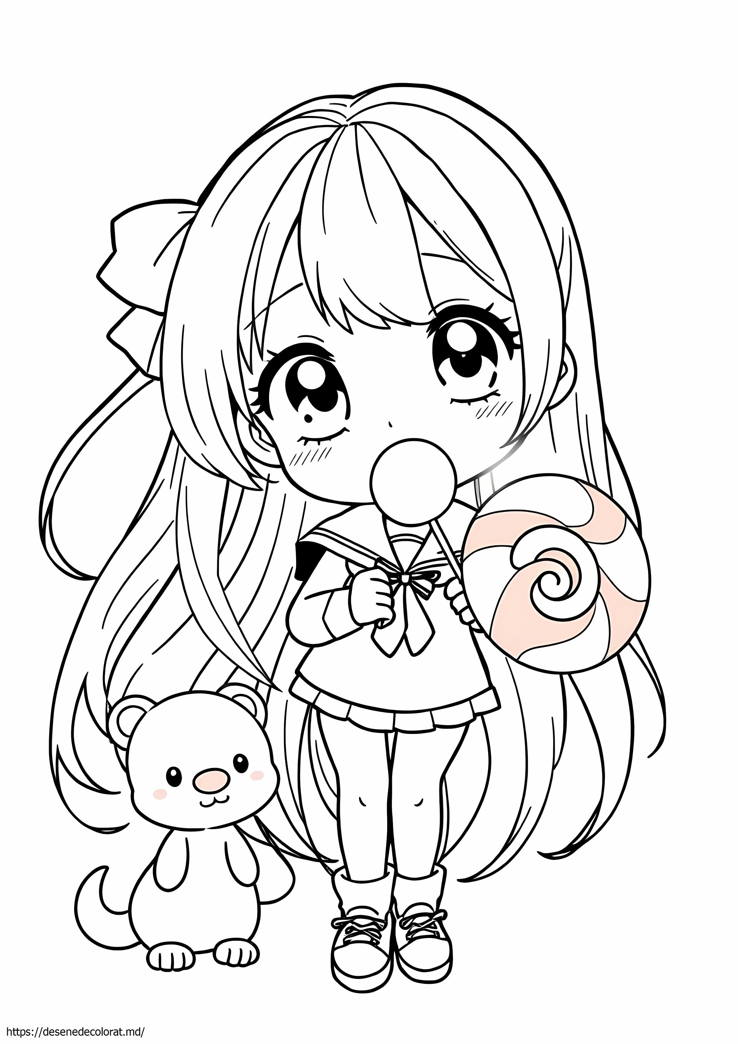 Manga anime desen de colorat