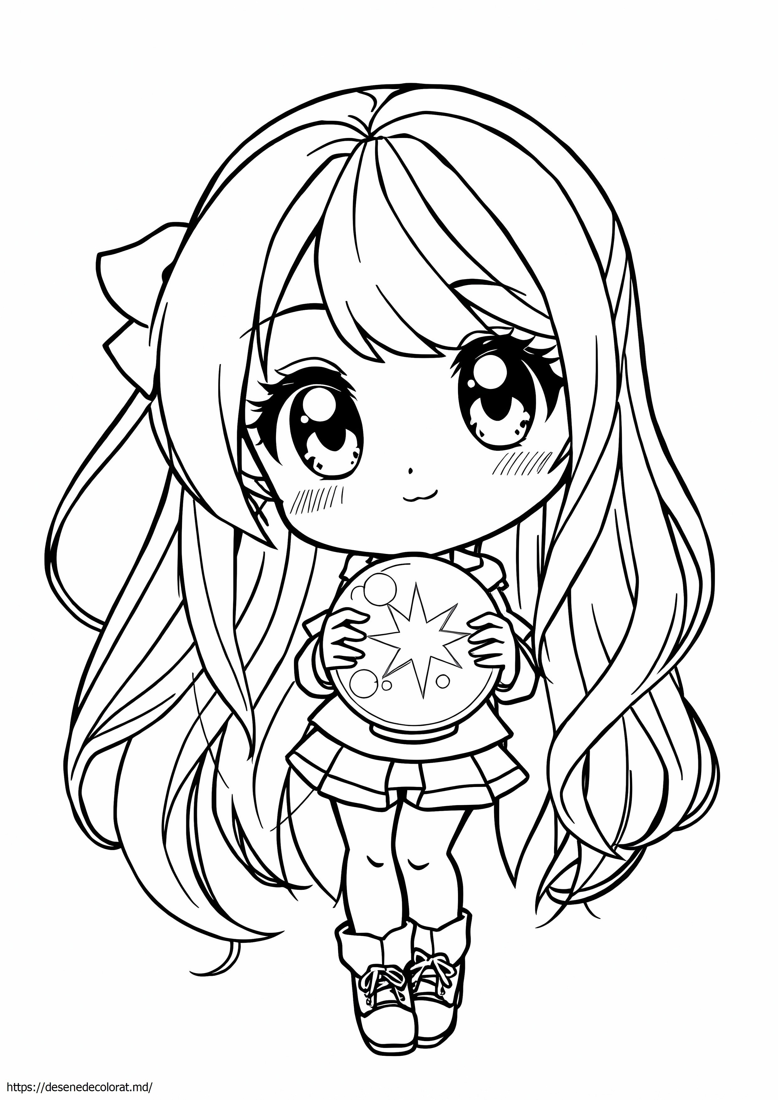 Anime fată drăguță gacha life desen de colorat