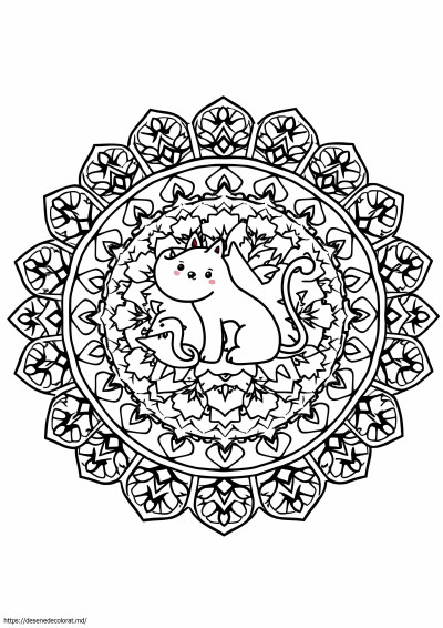 Mandala de colorat - Desene, fise si imagini de Mandala de colorat