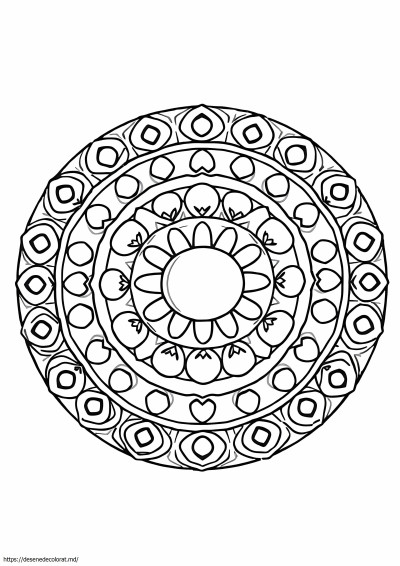 Mandala de colorat - Desene, fise si imagini de Mandala de colorat