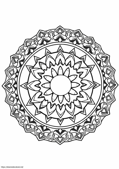 Mandala de colorat - Desene, fise si imagini de Mandala de colorat