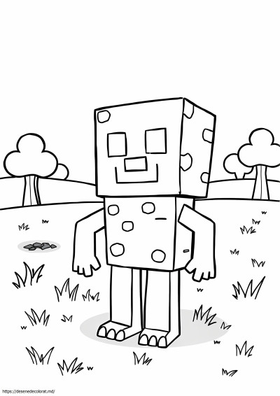 Minecraft de colorat - Desene, fise si imagini de Minecraft de colorat
