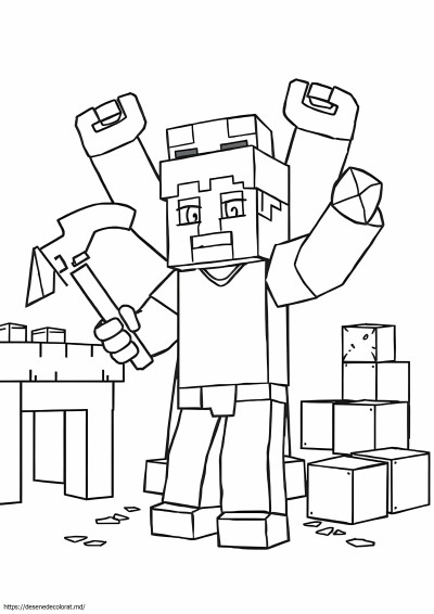 Minecraft de colorat - Desene, fise si imagini de Minecraft de colorat