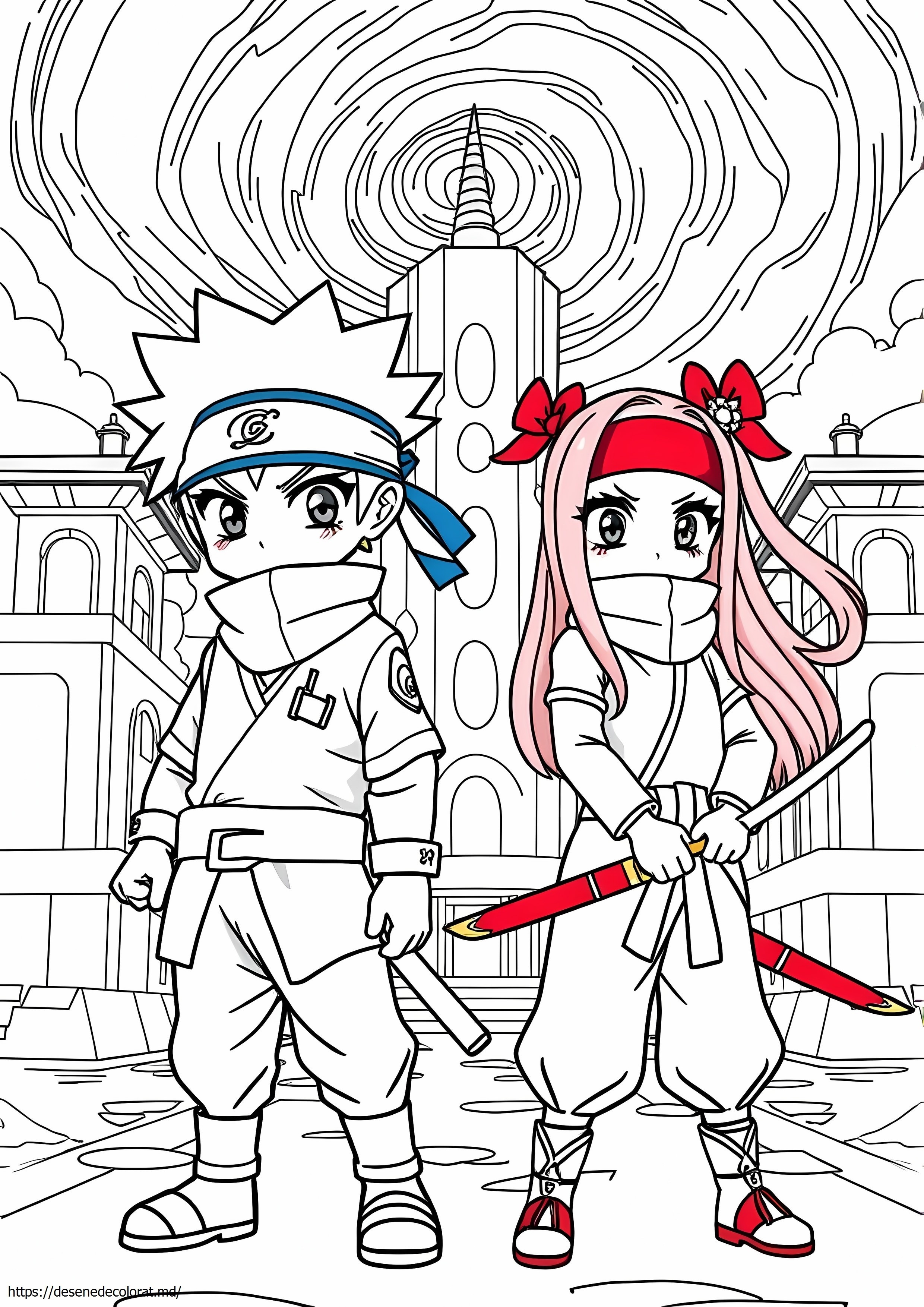 Pagini colorate manga boruto desen de colorat