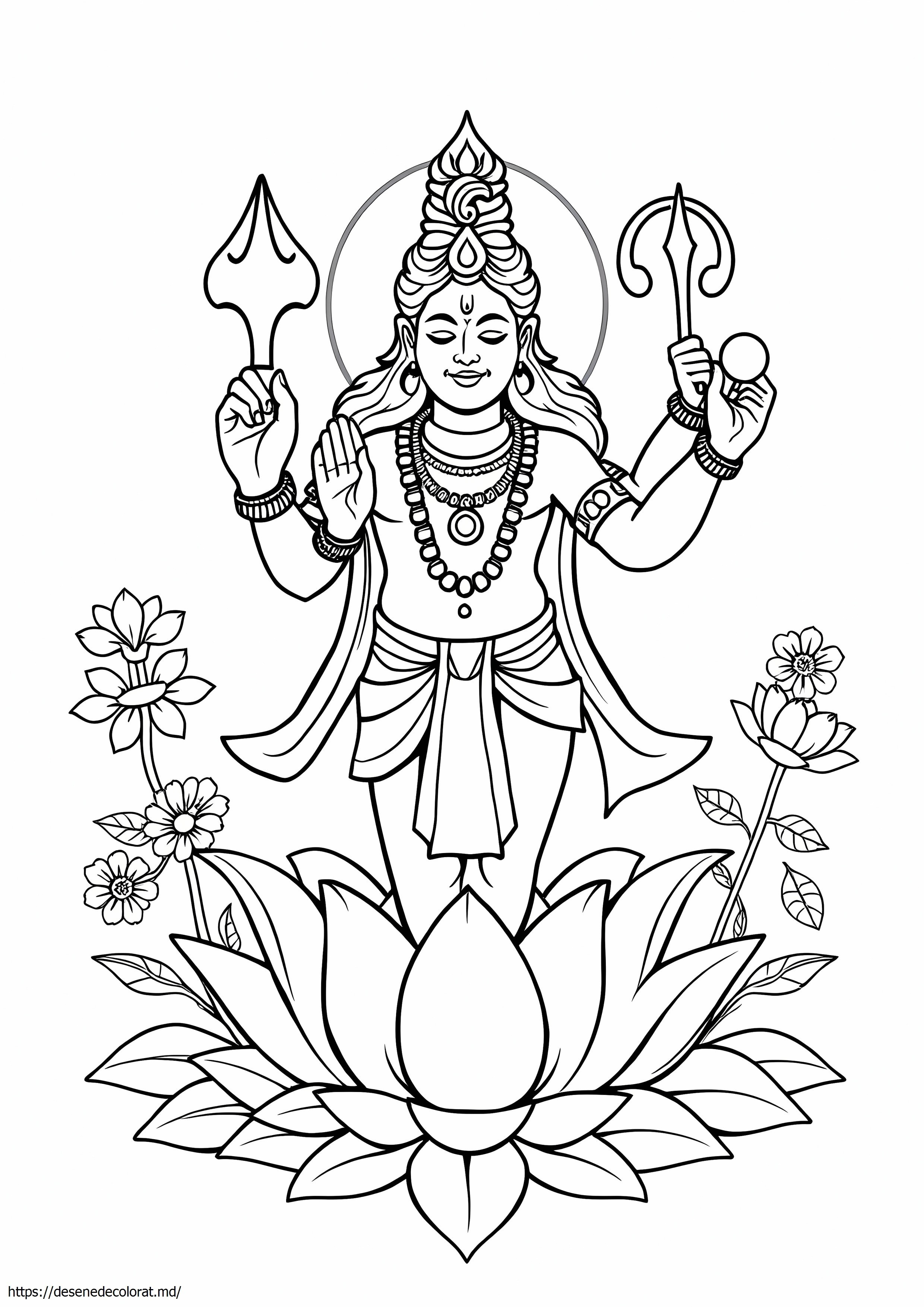 Domnul Vishnu desen de colorat