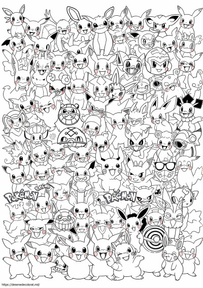Pokemon de colorat - Desene, fise si imagini de Pokemon de colorat