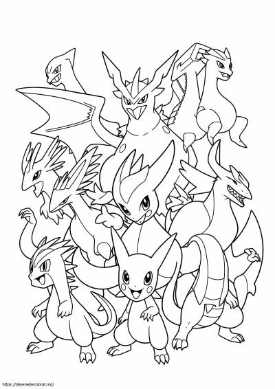 Pokemon de colorat - Desene, fise si imagini de Pokemon de colorat