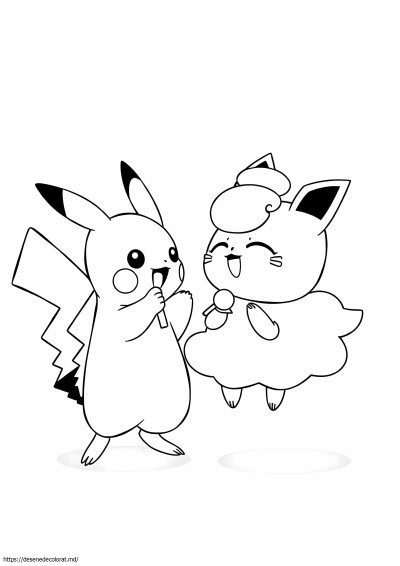 Pichu pikachu raichu desen de colorat