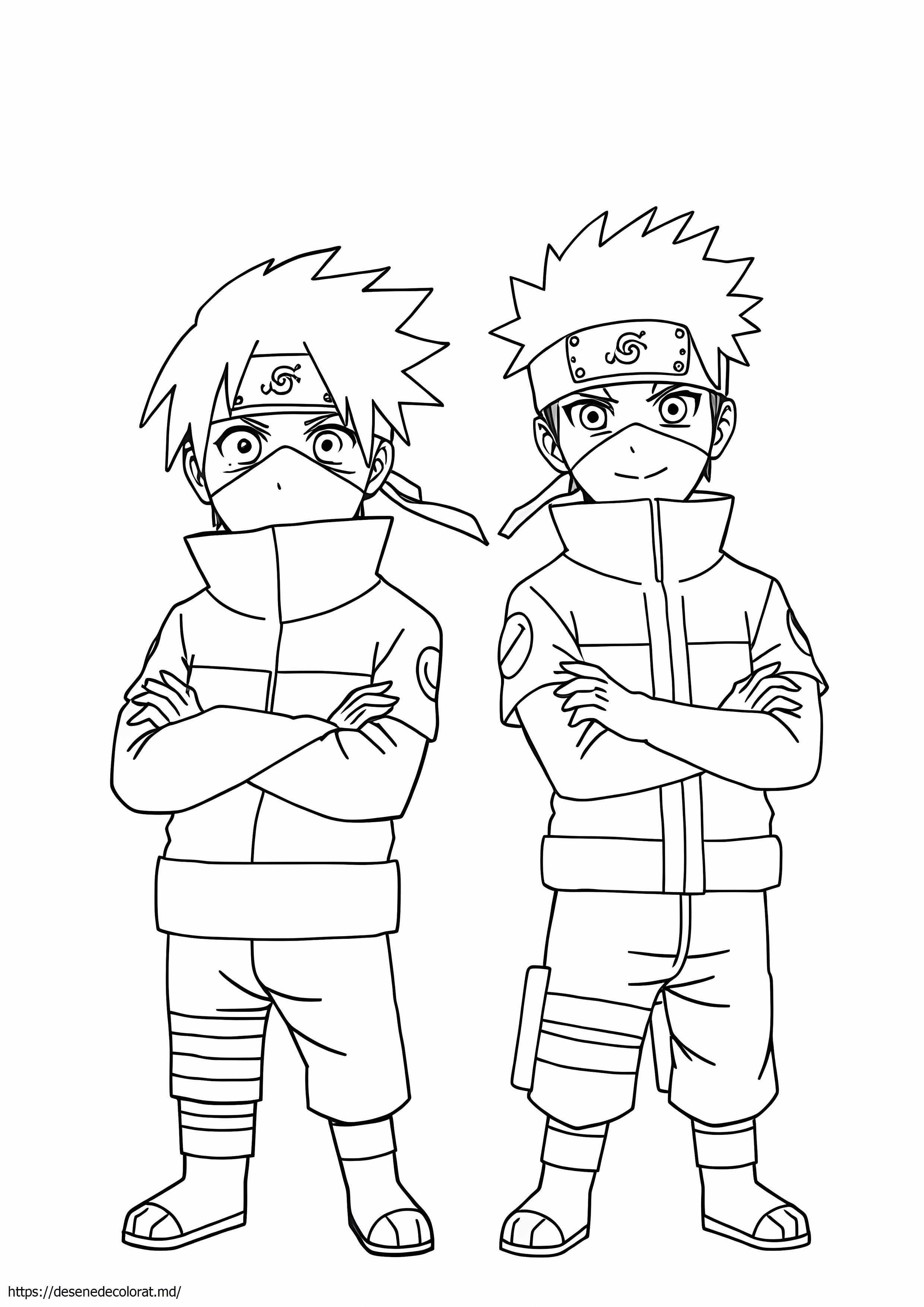 Kakashi și obito desen de colorat