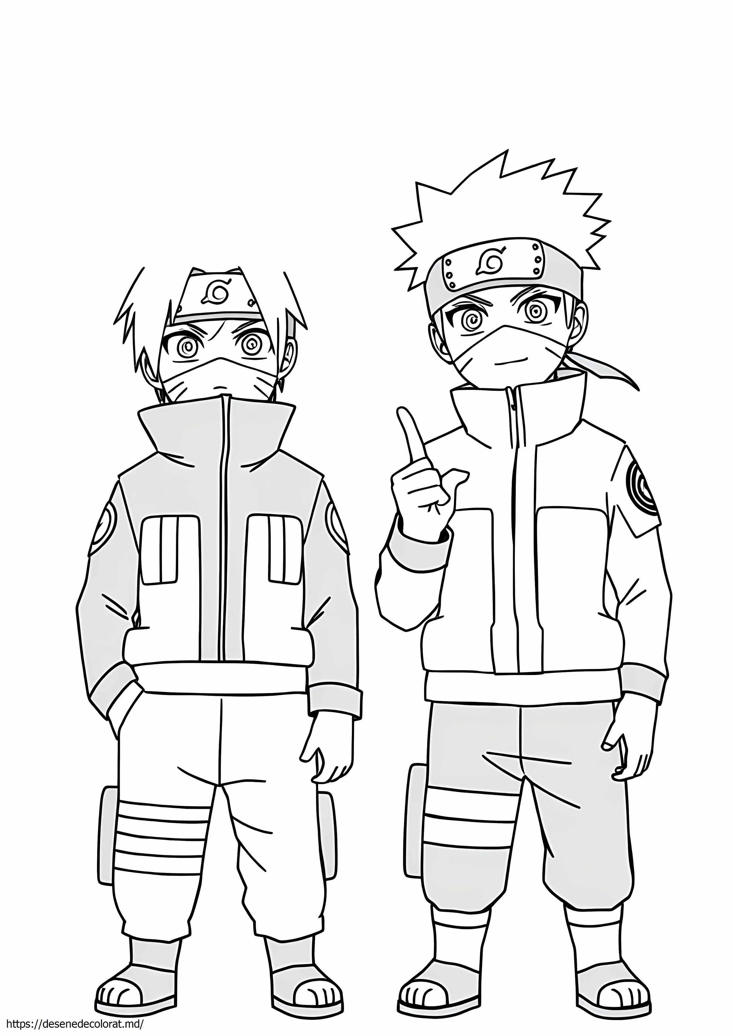 Naruto și kakashi desen de colorat