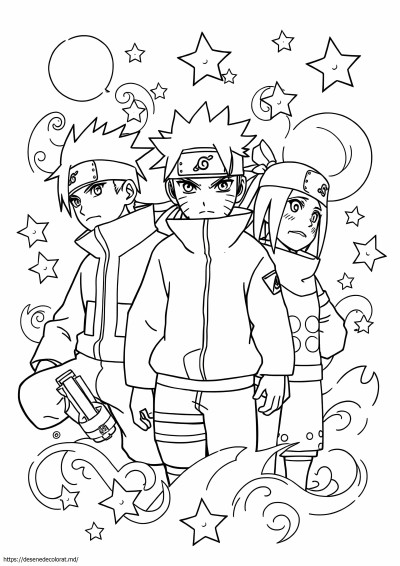 Naruto și kakashi desen de colorat