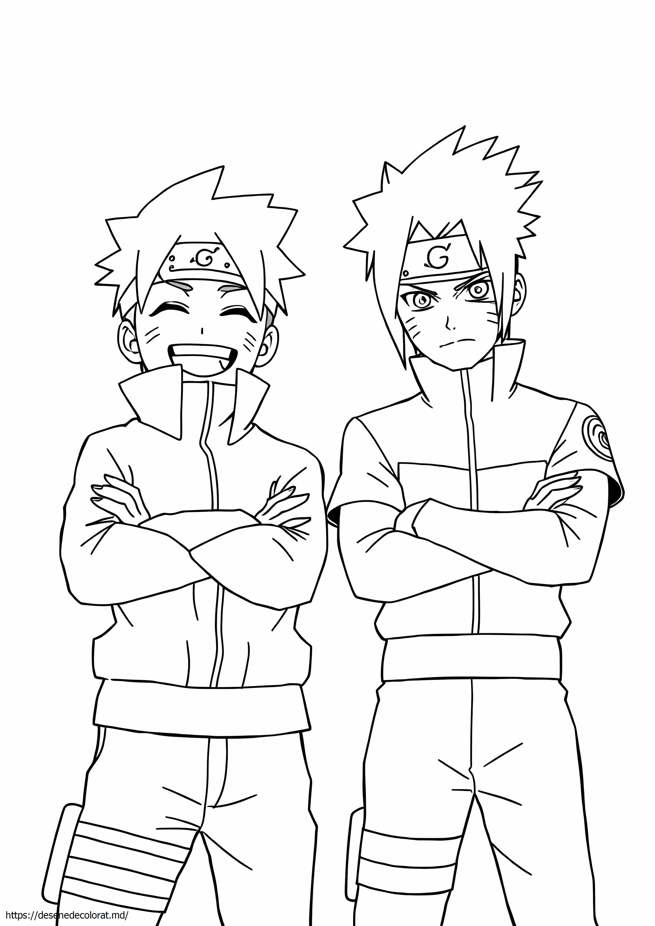Naruto uzumaki sasuke naruto desen de colorat