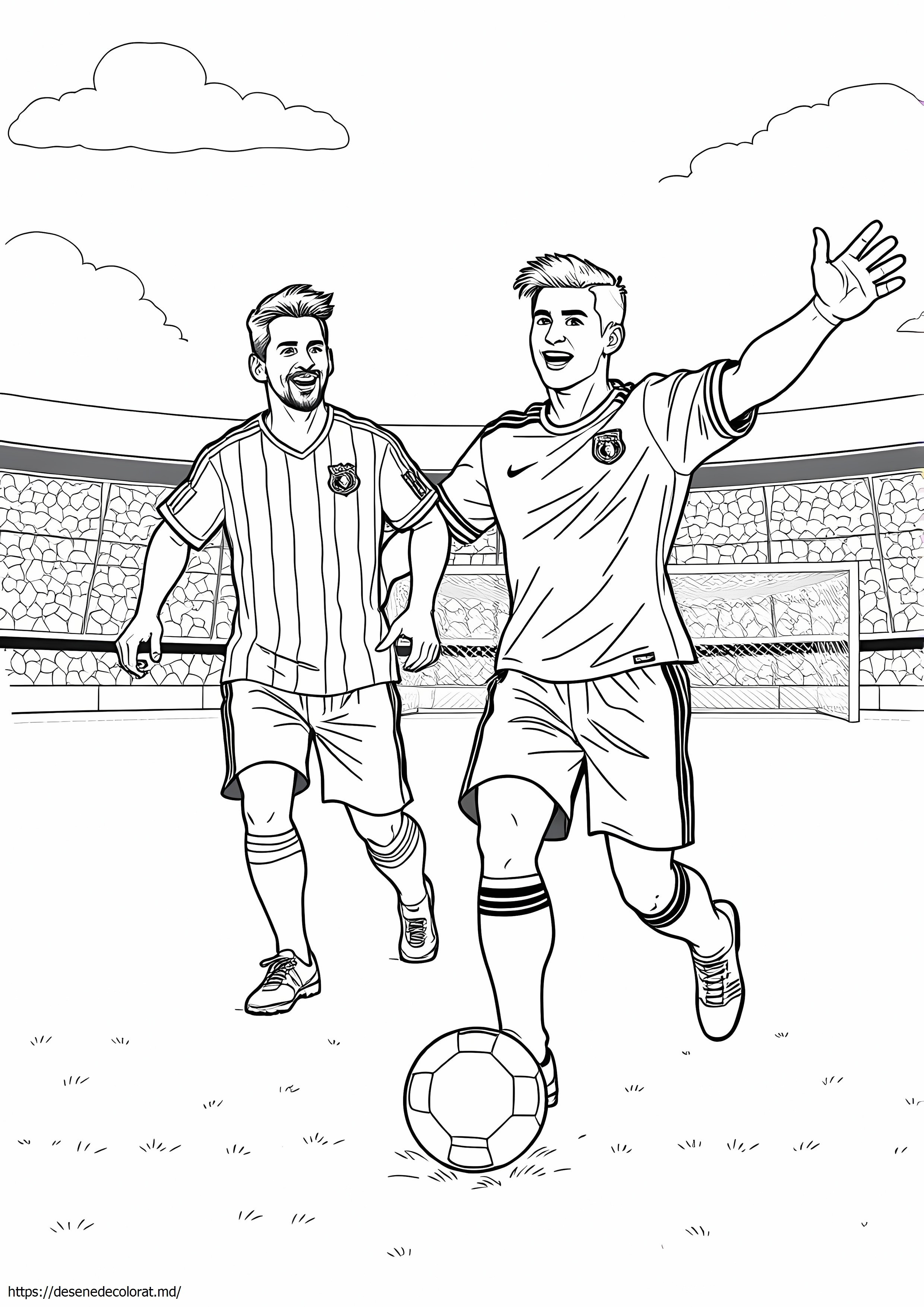 Messi ronaldo desen de colorat