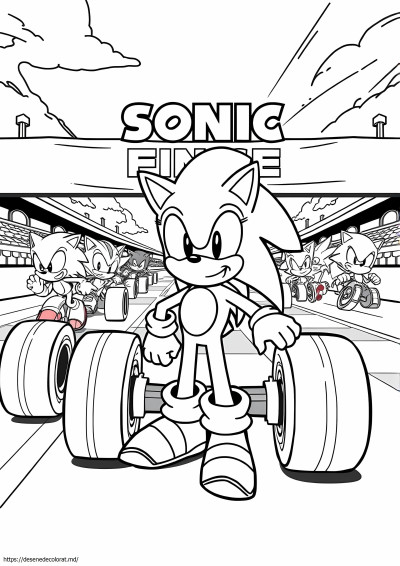 Sonic de colorat - Desene, fise si imagini de Sonic de colorat
