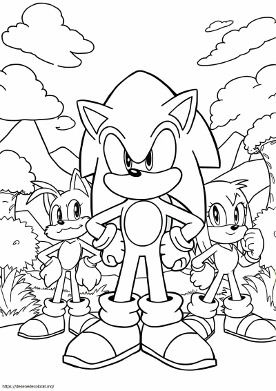 Sonic de colorat - Desene, fise si imagini de Sonic de colorat