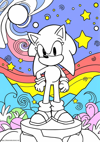 Sonic de colorat - Desene, fise si imagini de Sonic de colorat