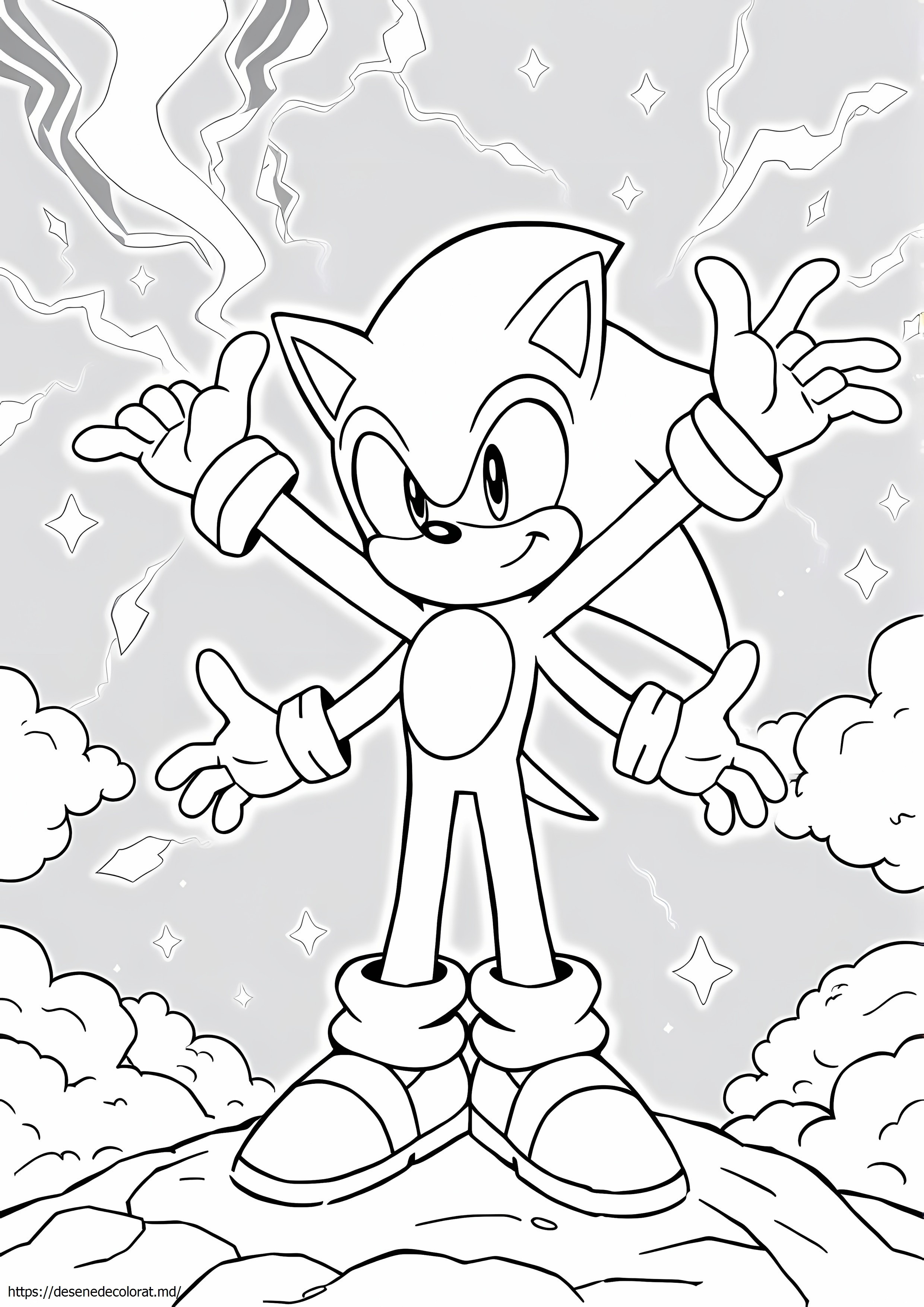 Sonic dezlănțuit super sonic desen de colorat