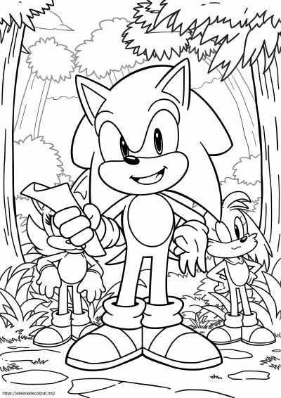 Sonic de colorat - Desene, fise si imagini de Sonic de colorat