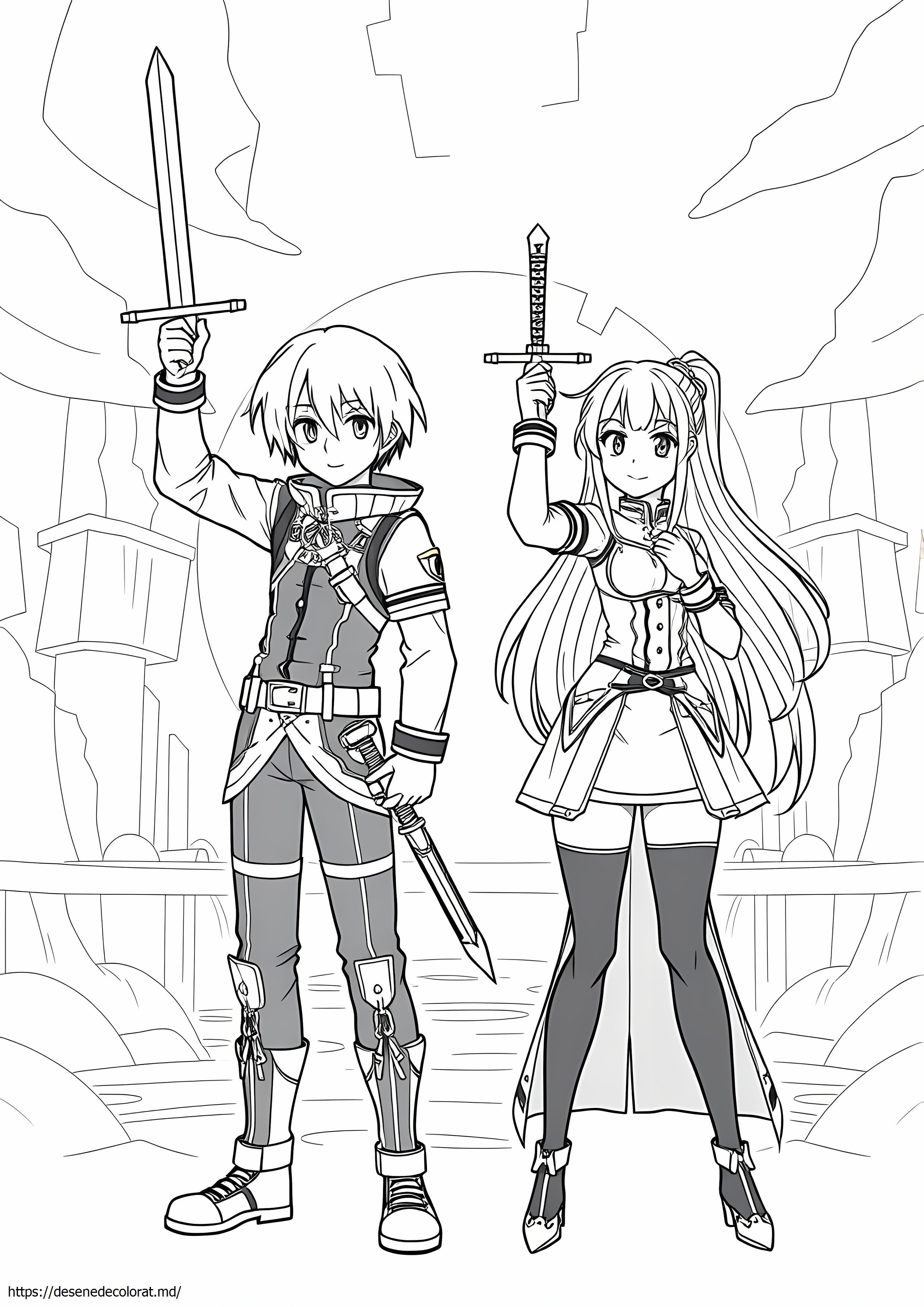 Sword art online desen de colorat