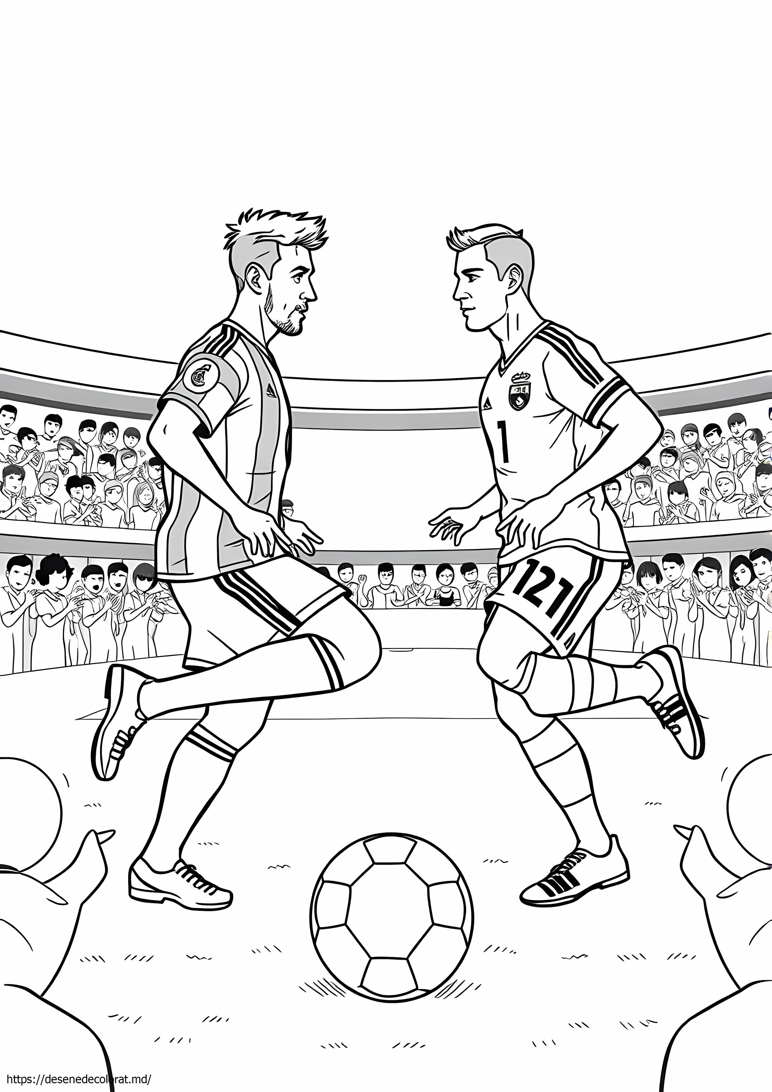 Messi vs ronaldo desen de colorat