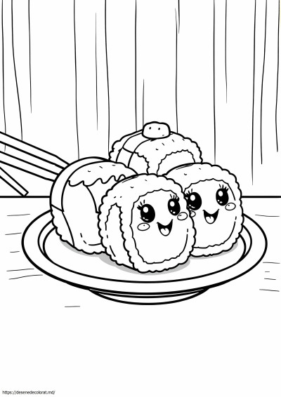 Sushi de colorat - Desene, fise si imagini de Sushi de colorat