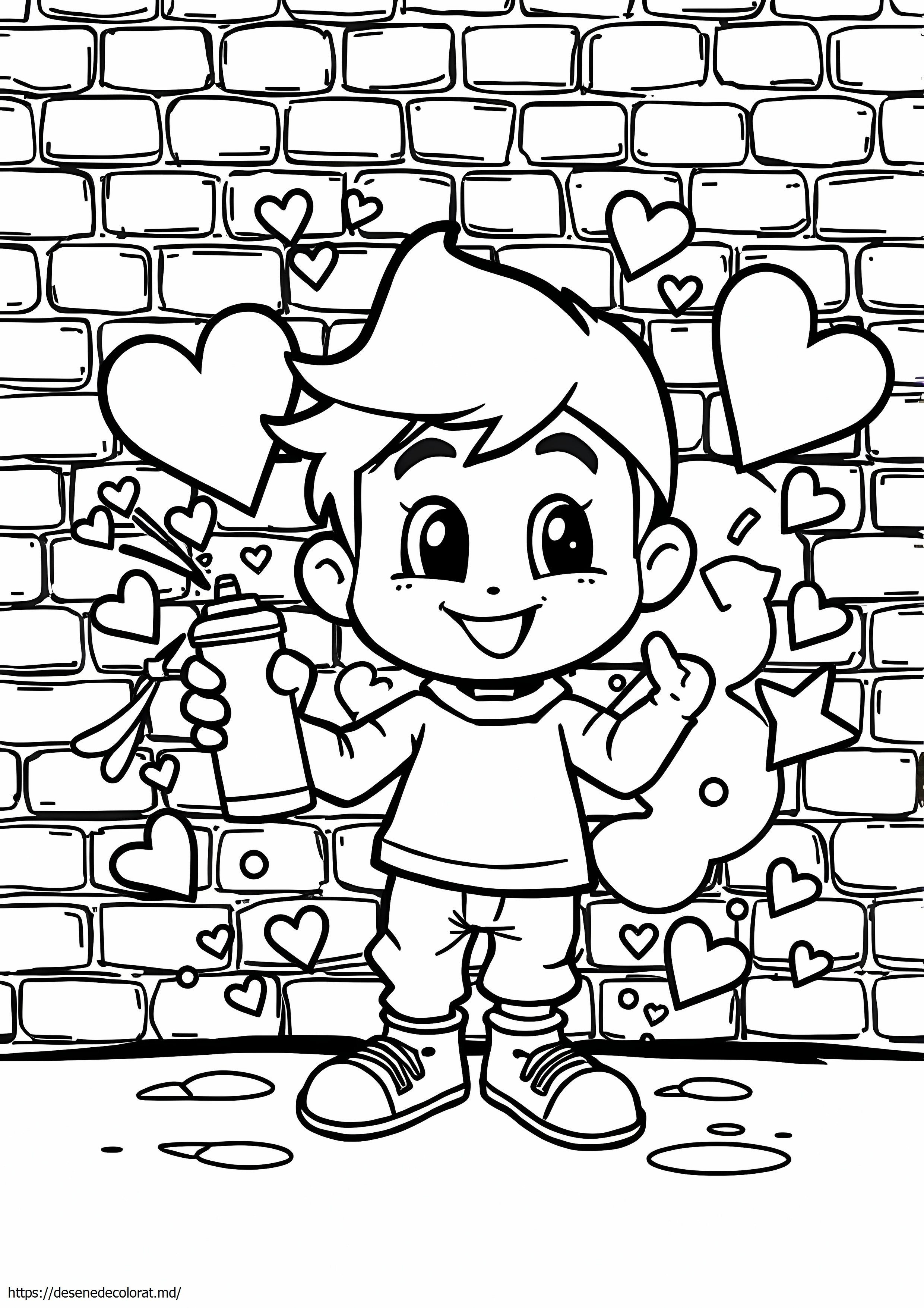 Arta graffiti de desene animate desen de colorat