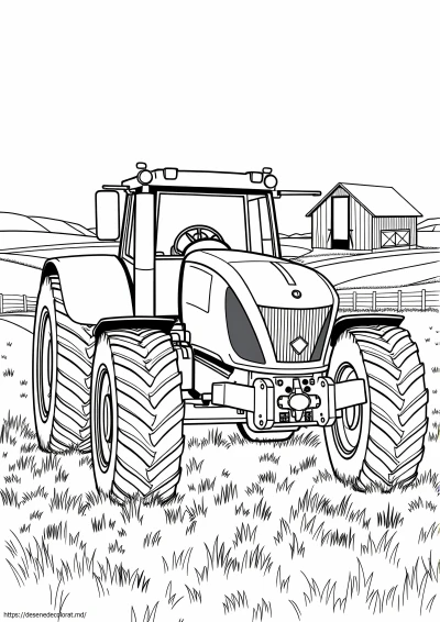 Tractor de colorat - Desene, fise si imagini de Tractor de colorat
