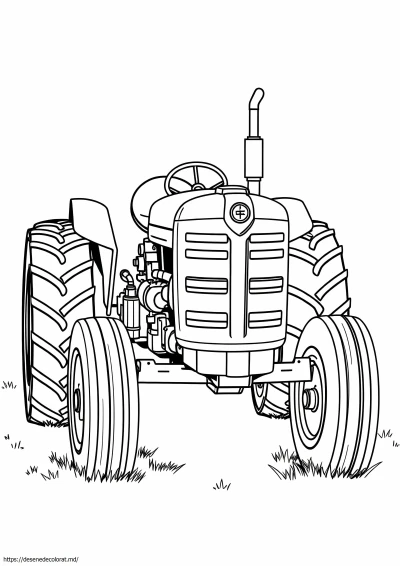 Tractor de colorat - Desene, fise si imagini de Tractor de colorat