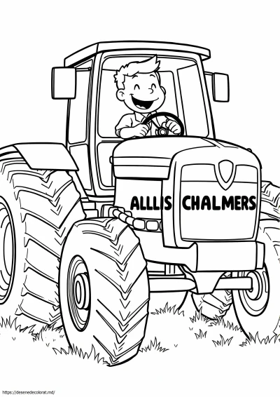 Tractor de colorat - Desene, fise si imagini de Tractor de colorat