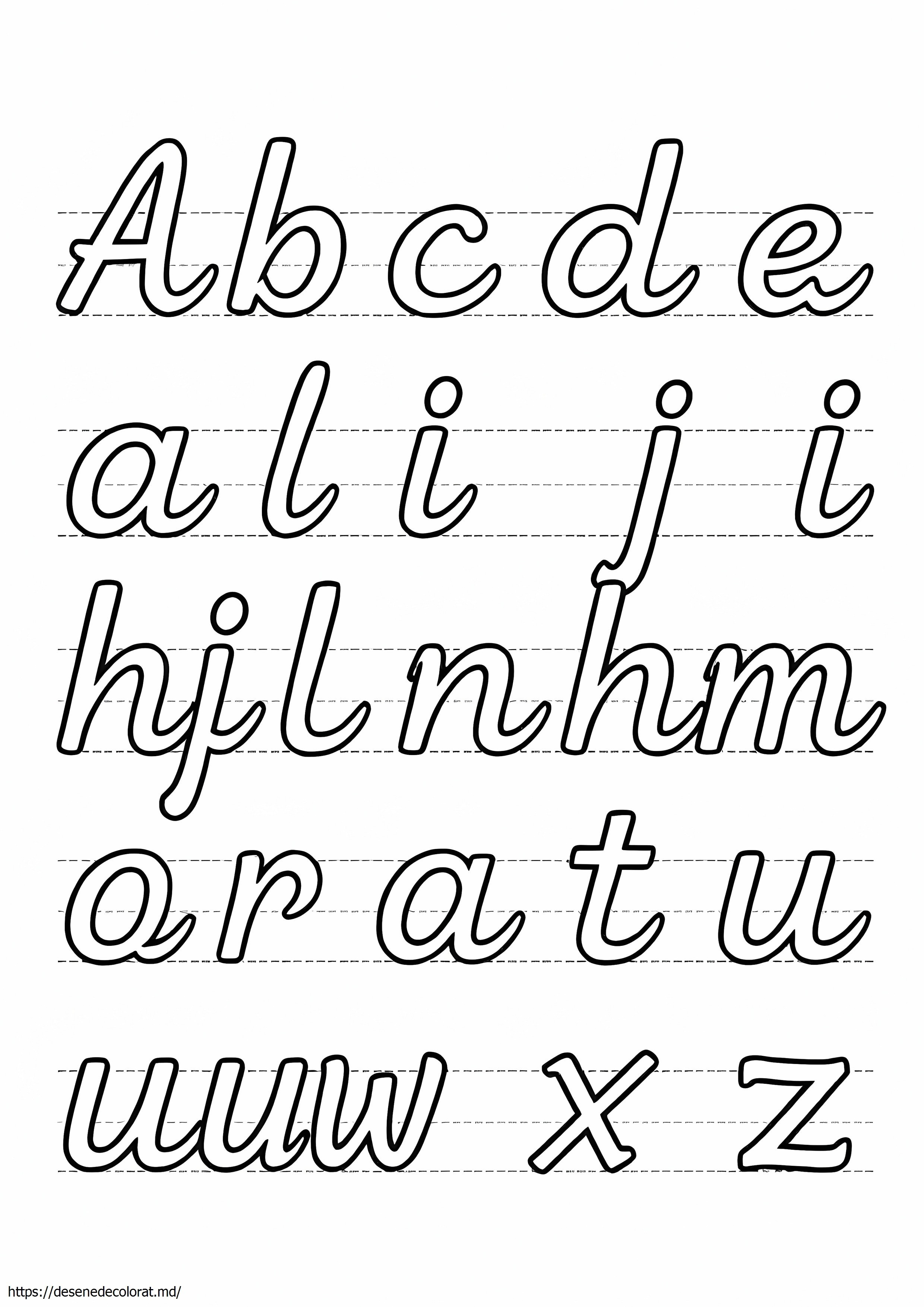 Litere cursive desen de colorat