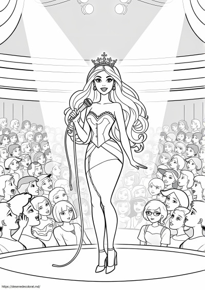Barbie de colorat - Desene, fise si imagini de Barbie de colorat