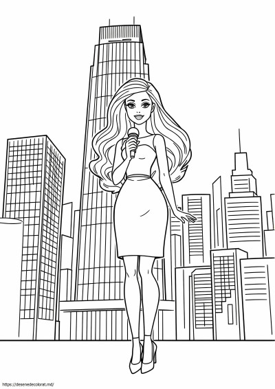 Barbie de colorat - Desene, fise si imagini de Barbie de colorat