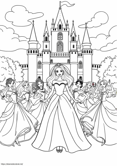 Barbie de colorat - Desene, fise si imagini de Barbie de colorat